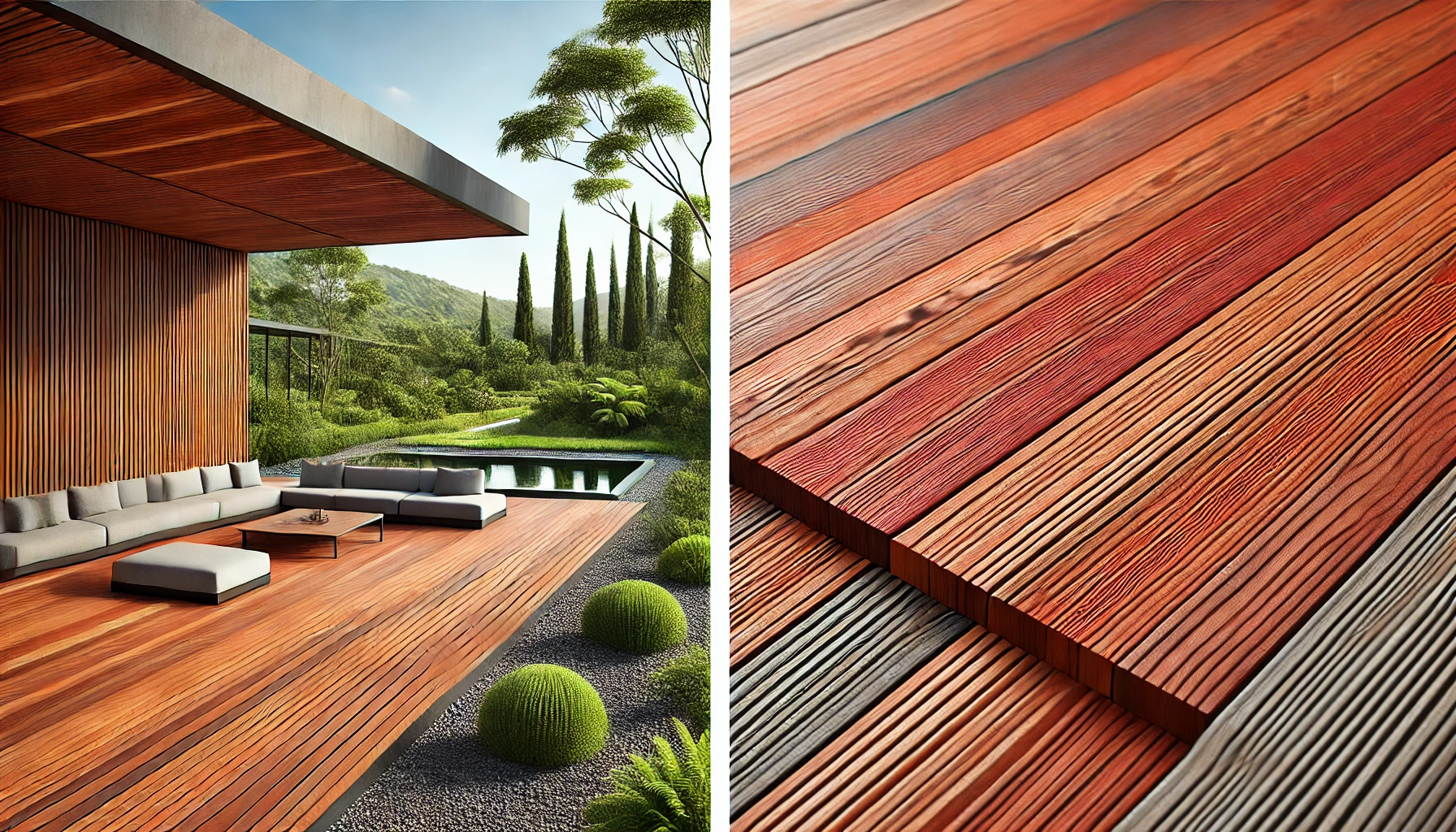 Bois Padouk : Terrasse Rouge Durable & Résistant Intempéries