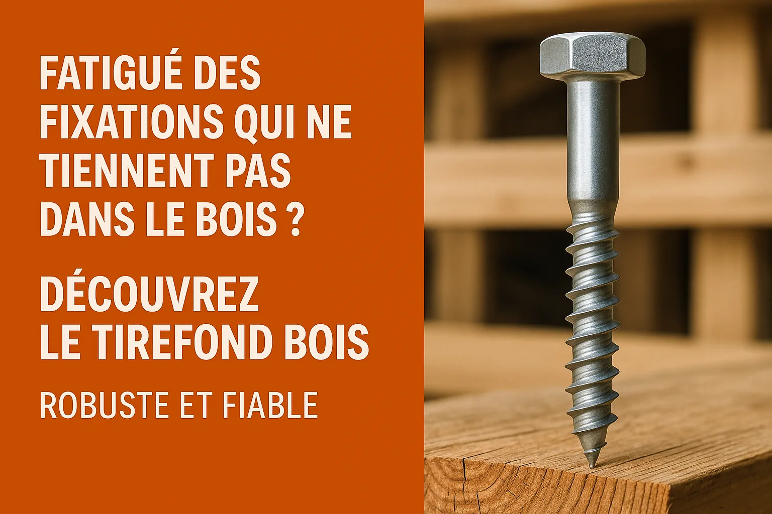 Tirefond Bois Hexagonale Zingué – Fixation Solide Charpente